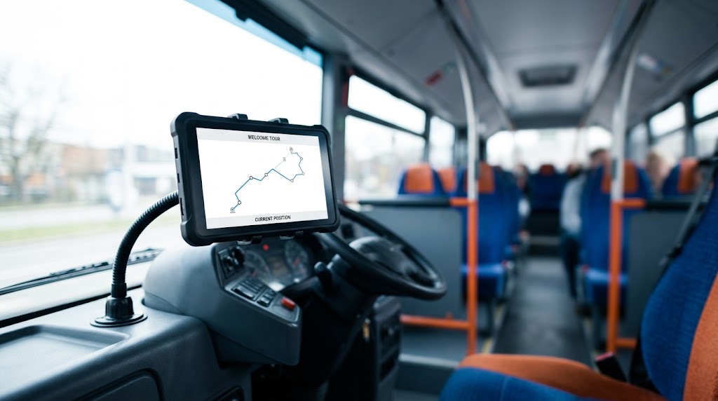 GPS module installed on a sightseeing vehicle