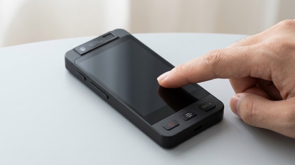Interpreter using a dedicated mute button on a translator device transmitter