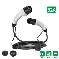 China Type 2 Portable EV Charger Extension Cord 3.5kW-32A 240V with IP54 Rating for Tesla and European Vehicles for sale