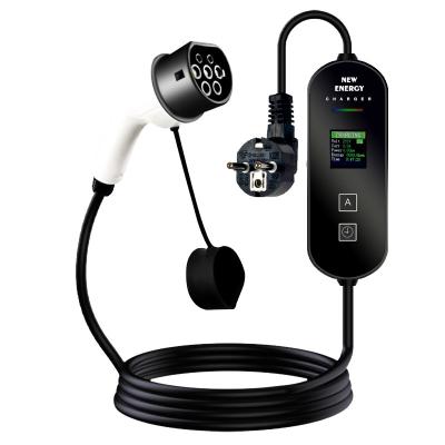 China Portable AC EV Charging Gun with Adjustable Current Settings 5 Meter Cable Length and Comprehensive Safety Protection for sale