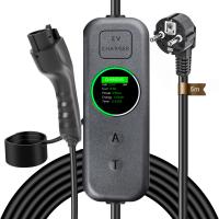 China Portable Type2 EV Charger 8-32A Adjustable Current IP66 Color Screen with Temperature Control for sale