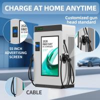 China High-Power 480kW DC Commercial EV Charging Station CCS1 CCS2  Interface Dual Gun Forced Air Cooling 55inch Advertising LCD for sale