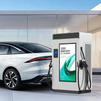 China High-Power 480kW DC Commercial EV Charging Station CCS1 CCS2  Interface Dual Gun Forced Air Cooling 55inch Advertising LCD for sale