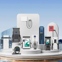 China High-Power 480kW DC Commercial EV Charging Station CCS1 CCS2  Interface Dual Gun Forced Air Cooling 55inch Advertising LCD for sale
