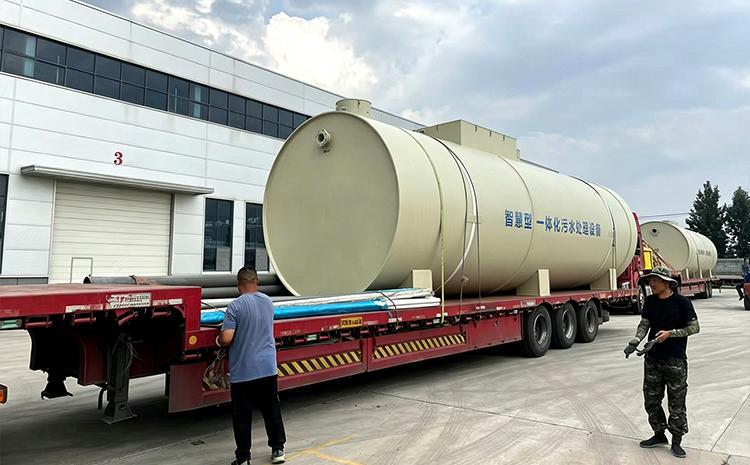 Underground PP wastewater treatment equipment prepared for rural installation