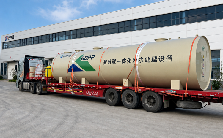Corrosion-resistant PP treatment unit secured for project transportation