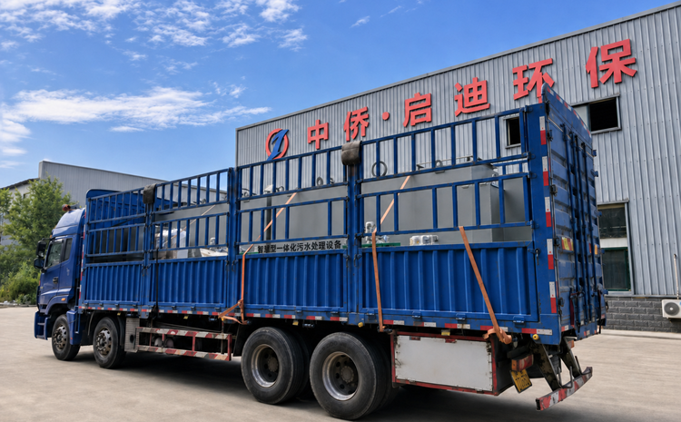 Modular wastewater treatment units undergoing final interface inspection