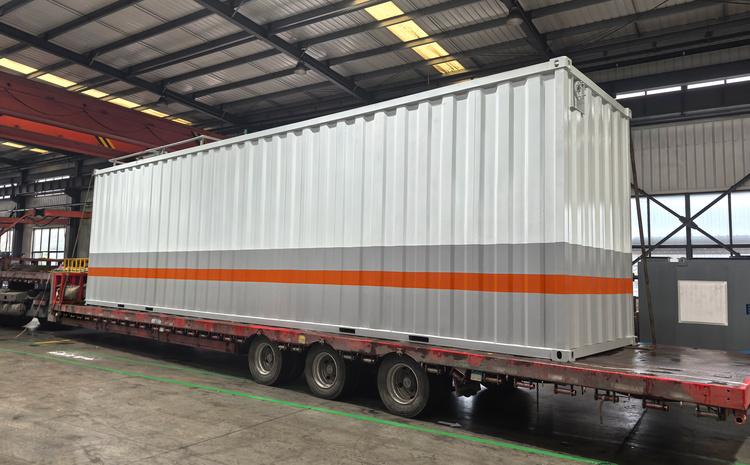 Completed wastewater modules prepared for protected transportation