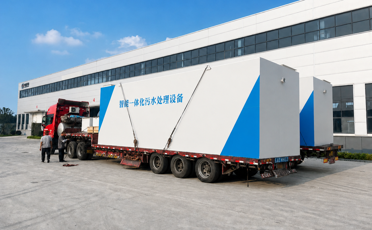 Integrated wastewater equipment ready for project shipment