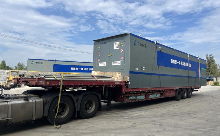 Packaged clinic wastewater treatment unit ready for shipment