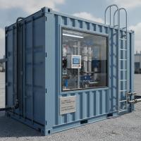 China PLC Controlled Containerized Sewage Treatment Plant with 39.97m² Floor Space and Quarterly Maintenance for sale