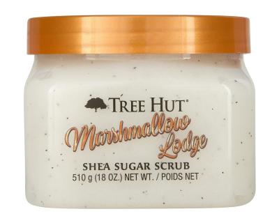 China Marshmallow Lodge Shea Sugar Brightening Exfoliating Body Scrub OBM for sale