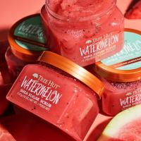 China Dry Skin Watermelon Shea Sugar Scrub Natural Body Exfoliator 510g for sale