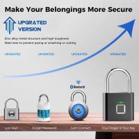 China Smart Zinc Alloy Fingerprint Scanner Padlock For Personal Belongs Safety for sale