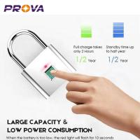 China Smart Zinc Alloy Fingerprint Scanner Padlock For Personal Belongs Safety for sale