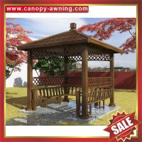 China high quality outdoor garden park wood style Aluminium aluminum pavilion gazebo canopy awning sunshade shelter for sale