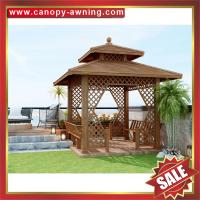 China outdoor garden park wood look Aluminium aluminum pavilion gazebo canopy awning shelter for sale for sale