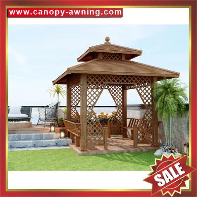 China outdoor garden park wood look Aluminium aluminum pavilion gazebo canopy awning shelter for sale for sale