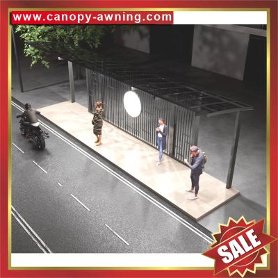 China High quality outdoor bus stop shelter canopy cover awning with aluminum framework and polycarbonate sheet for sale