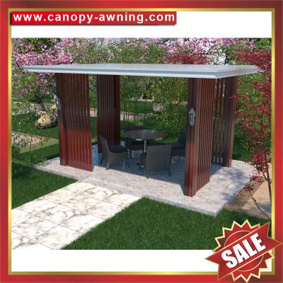 China backyard garden park wood look Aluminum gazebo pavilion canopy awning sunshade shelter for sales for sale