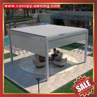China outdoor backyard Modern Aluminium Motorized Opening louvered shutter Roof Pergola for sale for sale