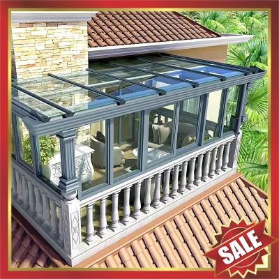 China prefabricated solar sun rain gazebo patio balcony garden aluminum alloy glass sun house sunroom enclosure cabin kits for sale