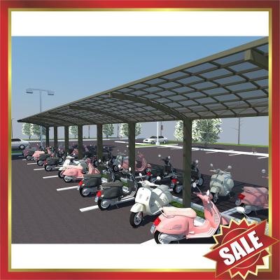 China Nice metal aluminum alloy polycarbonate pc carport parking car shed bike bicycle motorcycle shelter cover canopy awining for sale