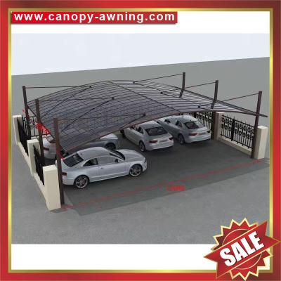 China outdoor anti uv sunshade pc polycarbonate aluminium aluminium parking car shelter canopy awning cover shield carport for sale