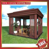 China outdoor public garden park villa hotel wood style aluminum Aluminium alloy metal gazebo pavilion kiosk canopy shelter for sale