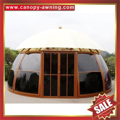 China Hot sale outdoor garden alu aluminium pc polycarbonate gazebo pavilion sunroom sunhouse cabin shed tent dome kits for sale