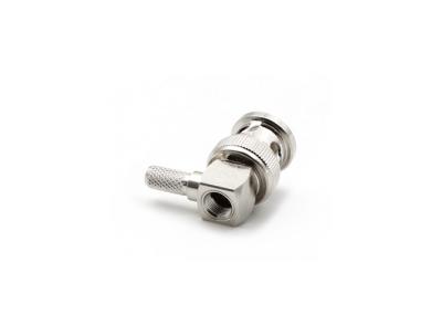 China BNC Male Right Angel Connector for RG58LMR195LMR200 Cable Crimp for sale