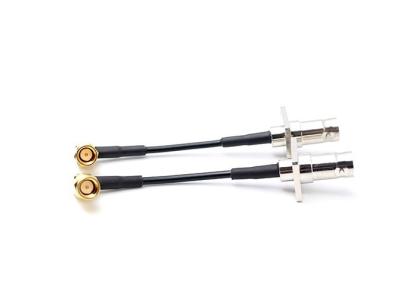 China RF Cable Assembly BNC Female Flange and SMA Male RA with RG174 cable，Length 1000 mm for sale