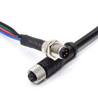 China M8 Waterproof Wire Harness Straight Right Angled 3pin 4pin Male Female Metal Screw for sale