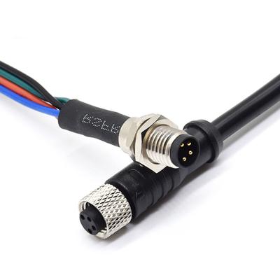 China M8 Waterproof Wire Harness Straight Right Angled 3pin 4pin Male Female Metal Screw for sale