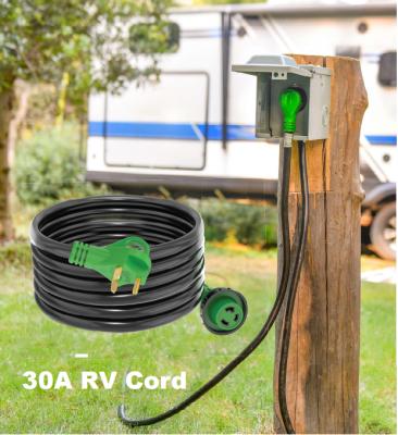 China 30A 125V RV Extension Cord With 10/3 AWG STW And ETL Approval For Reliable Power Connection for sale