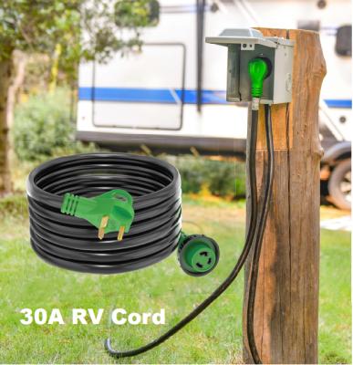 China 30A 125V RV Power Extension Cord with Pure Copper Conductors and Weather-Resistant PVC/EPDM Rubber for Reliable Shore Power for sale