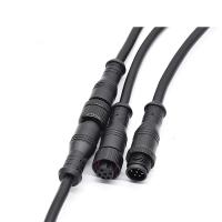 China Waterproof Plug M12 Waterproof Mount 2pin  Plug Socket Power Cable Copper Contact M12LED Lighting Devices for sale