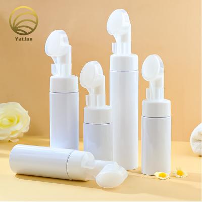 China 100ml 120ml 150ml 200ml 250ml PET white bottle with brush cap for sale