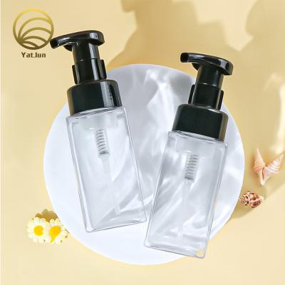 China 200ml 250ml PET square bottle with foam pump for sale