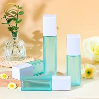 China 30ml 60ml 80ml 100ml 120ml PETG Square bottle with Square lotion pump for sale