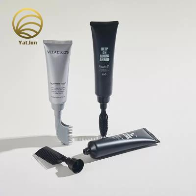 China 50ml 100g empty PE tube with brsuh cap for hair dye packaging for sale