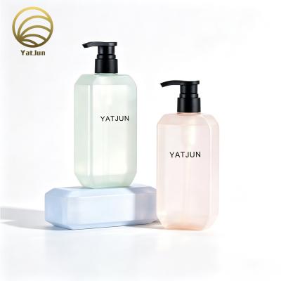 China 500ml PET Square Matte bottle with lotion pump for sale