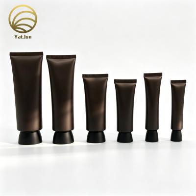 China 10ml 30ml 50ml 120ml Black PE empty oval cosmetic tube packaging for skincare for sale