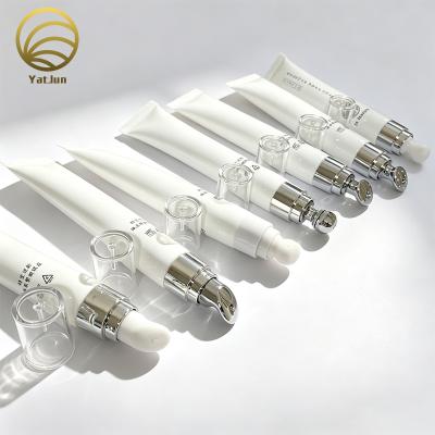 China 10ml 20ml Eye Cream Squeeze Tubes with Metal Massage Roller Tip Empty Skincare Packaging for sale
