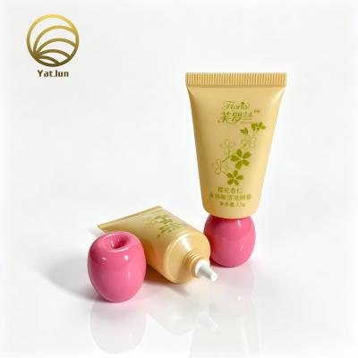 China 15g Cosmetic PE Squeeze Tube with Oval Screw Cap Portable Facial Cleanser Packaging Tube for sale