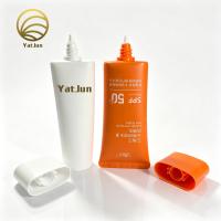 China 30ml 50ml Custom Super Oval Squeeze PE Tube Sunscreen Packaging Tube with long Nozzle for sale