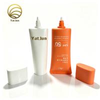 China 30ml 50ml Custom Super Oval Squeeze PE Tube Sunscreen Packaging Tube with long Nozzle for sale