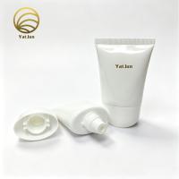 China 50ml Oval Flat PE Squeeze Tube Cosmetic Packaging With Screw Cap For Facial Cleanser Hand Cream for sale
