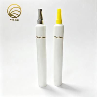 China 15ml 30ml White PE Squeeze Tube with Nozzle Cap Custom Cosmetic Packaging for Eye Cream & Essence for sale