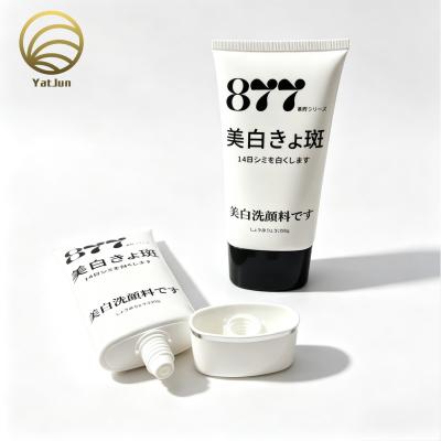 China 100g Empty Plastic Squeeze Oval Tube Screw Cap Cosmetic Cream Tube for facial wash packaging for sale